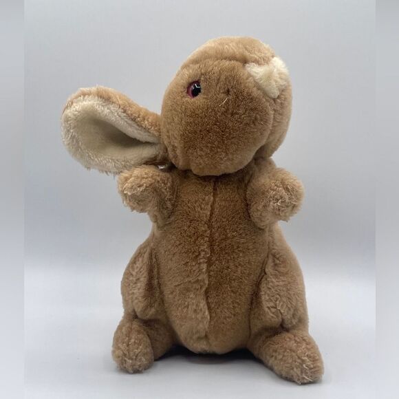 Toys | Vtgcommonwealth Brown Bunny Rabbit Plush 1985 Standing Red Eyes White 1inch | Poshmark